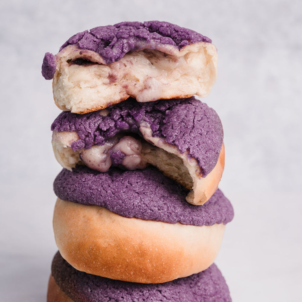 Ube Mochi Bun (4) – Level V Bakery