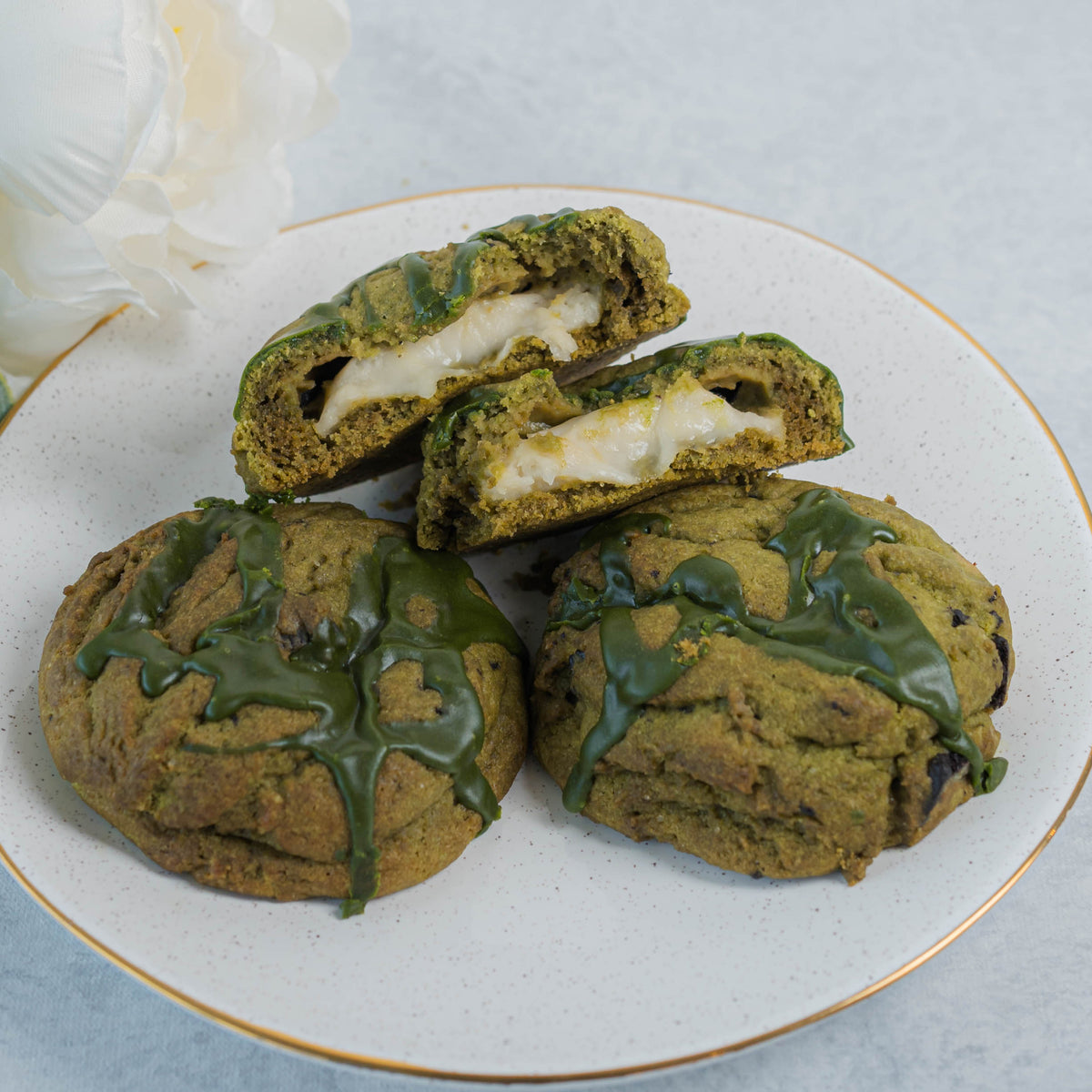 Matcha Mochi Cookies (4) – Level V Bakery